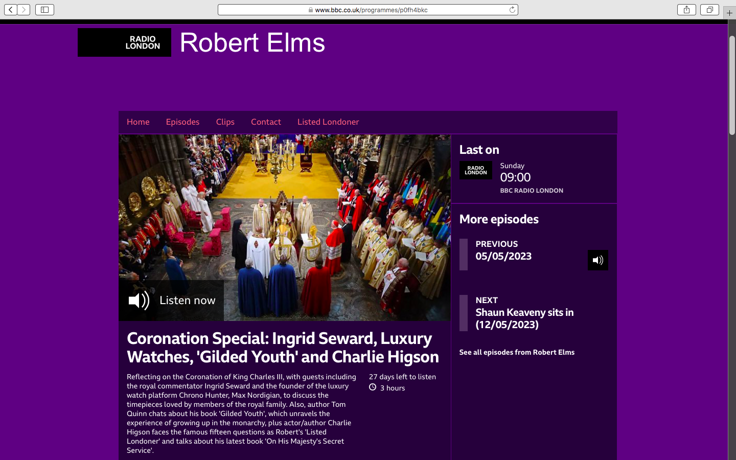 Interview: Chrono Hunter Founder Max Nordigian on BBC Radio London